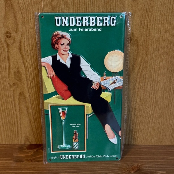 Wall Decor | New Underberg Tin Sign Woman Black Vest | Poshmark